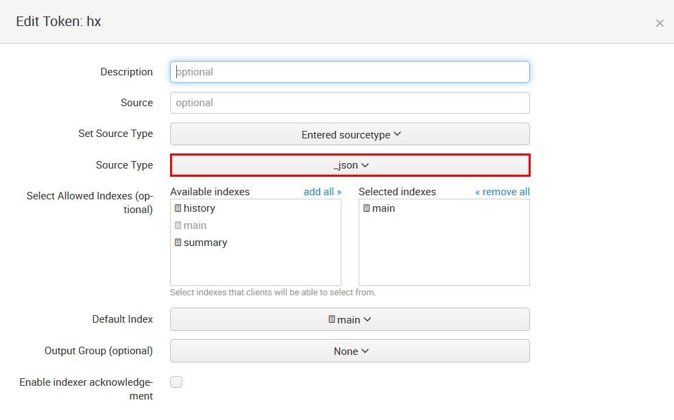 HX JSON Alerts to Splunk Using HTTP Event Collector Integration