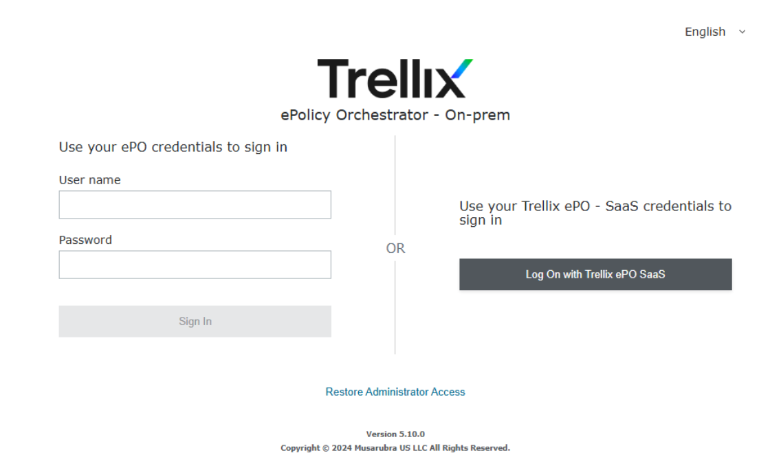 Known Issue: Unable to log on to Trellix ePO on-premises using your ePO ...